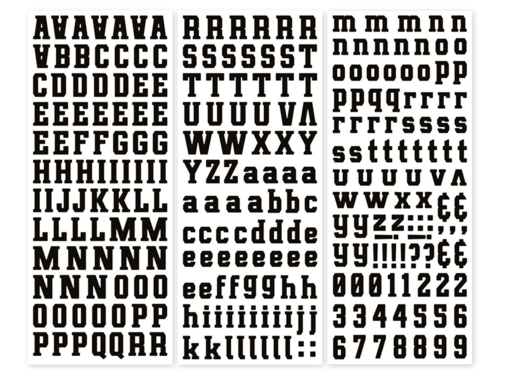 Stickers - ABC/123 Letter - Meggan Jacks Scrapbooking