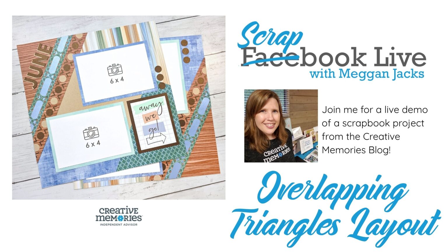 Scrapbook Live – Overlapping Triangles Layout